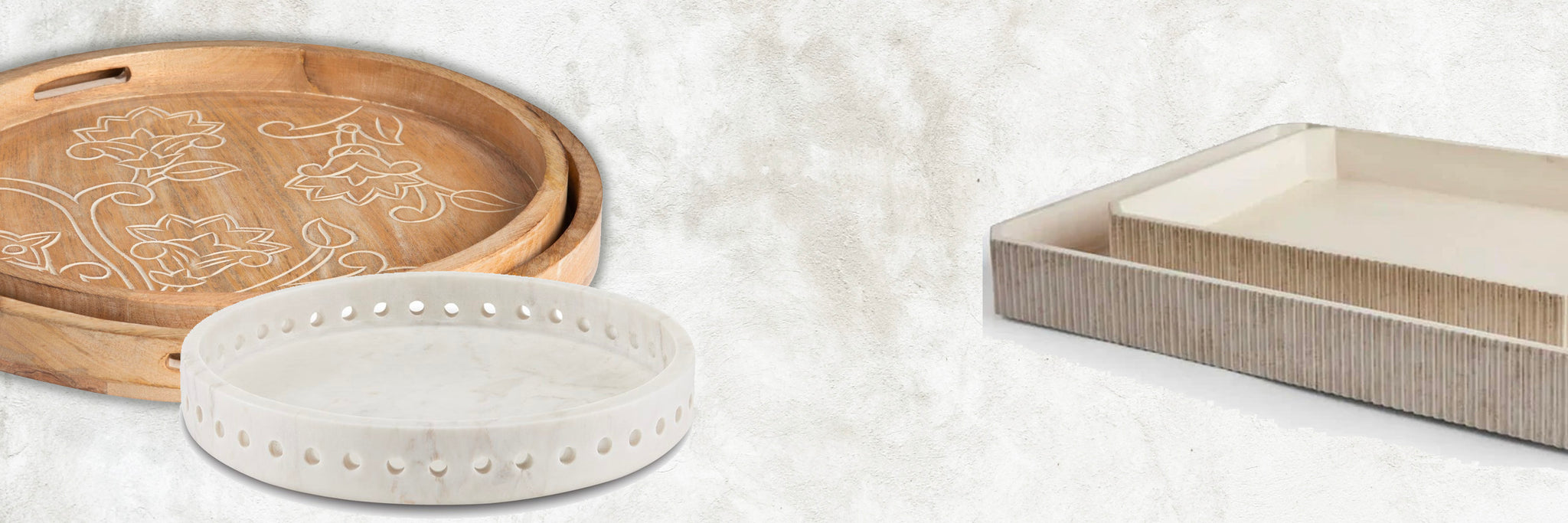 Decorative Trays | Marble & Painted Wood Serving & Accent Trays