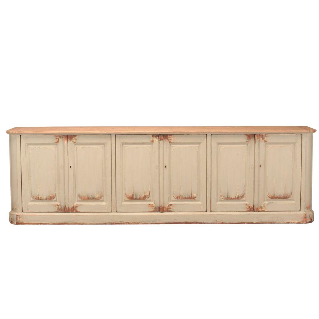 Extra Long Cream Farmhouse Buffet | Farmhouse Chic Style