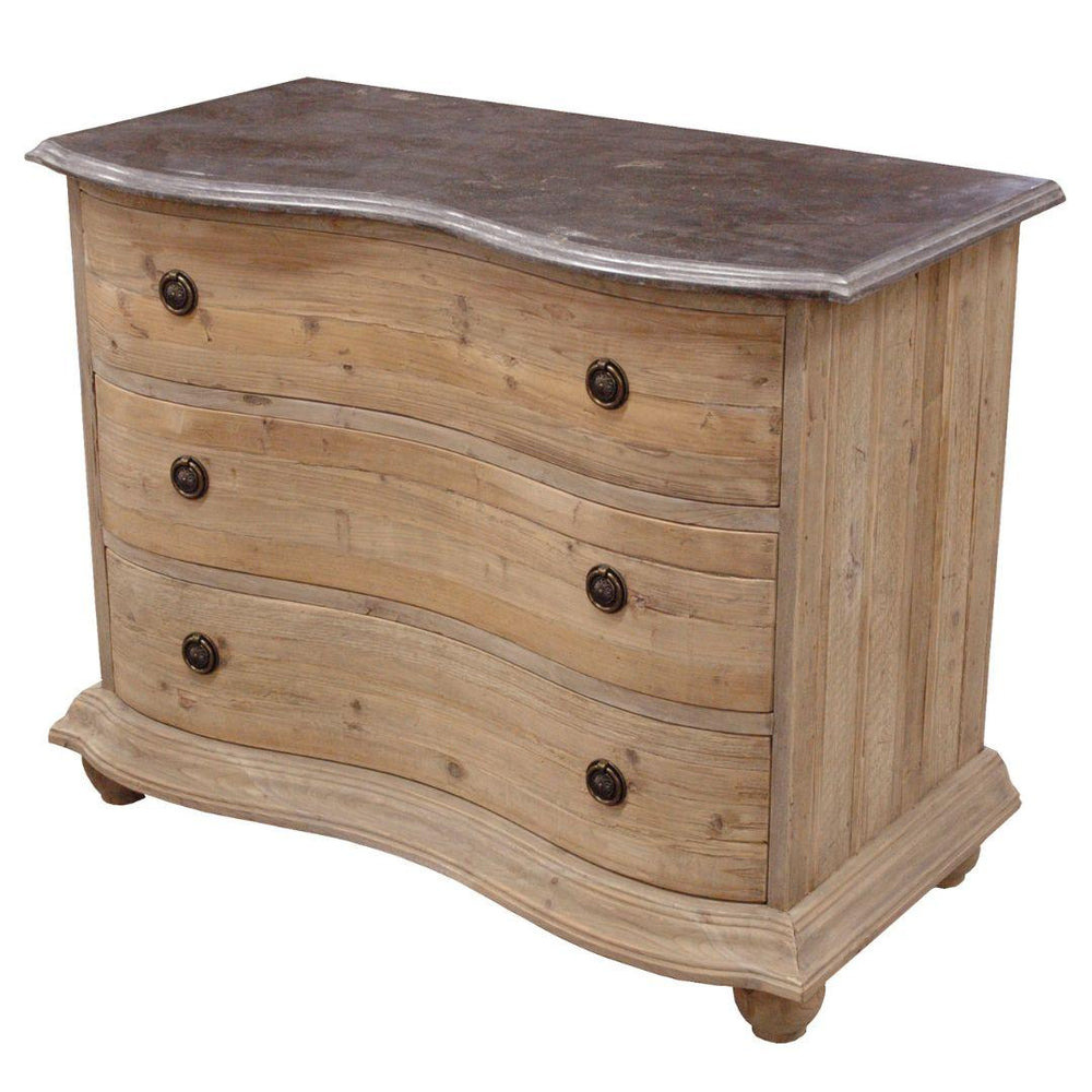 Blue Curved Stone Top Chest | French Country Style