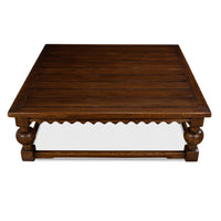 Plank Wood Scalloped Coffee Table