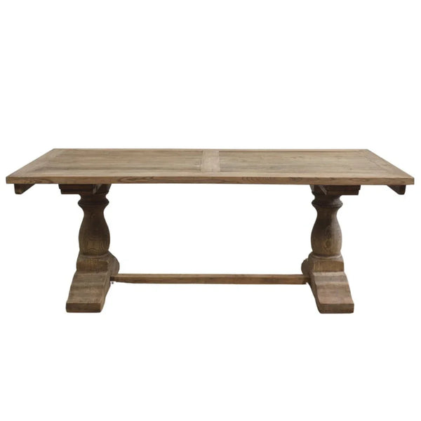 Expandable Reclaimed Elm Dining Table - Rustic Farmhouse Style