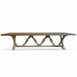 Extra Long French Wood Trestle Dining Table | French Country Style