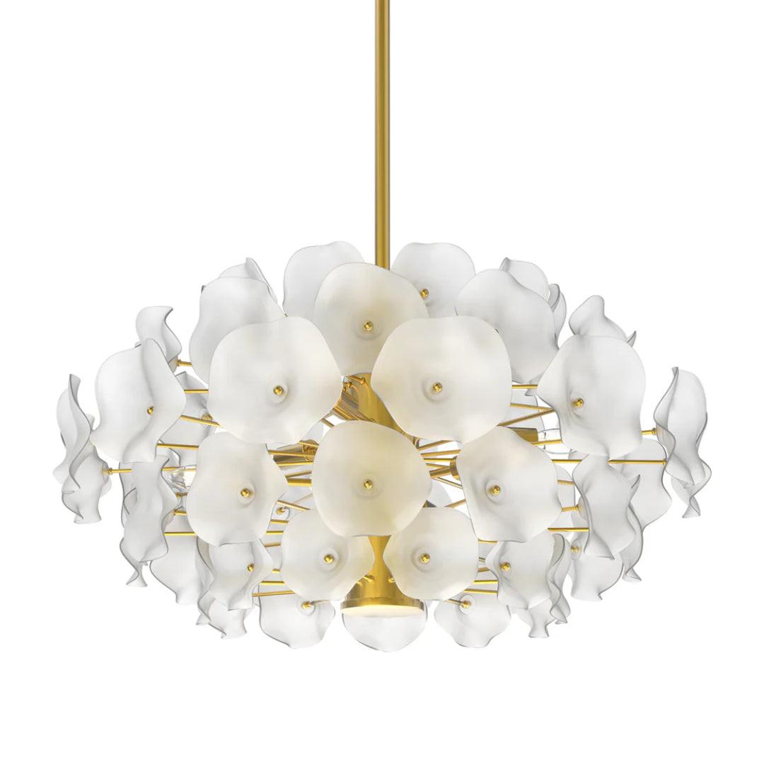 Floral White Gold Chandelier