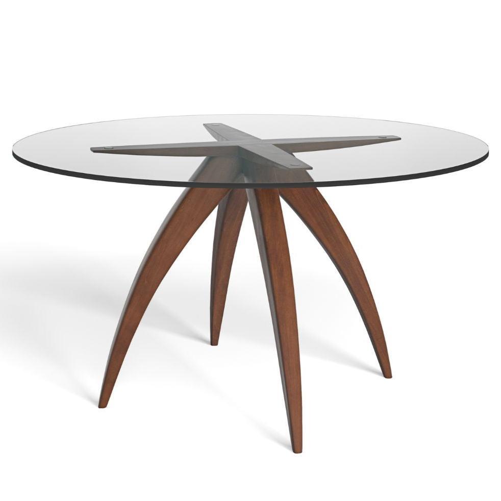 Modern Spider Leg Glass Top Dining Table | Mid Century Style