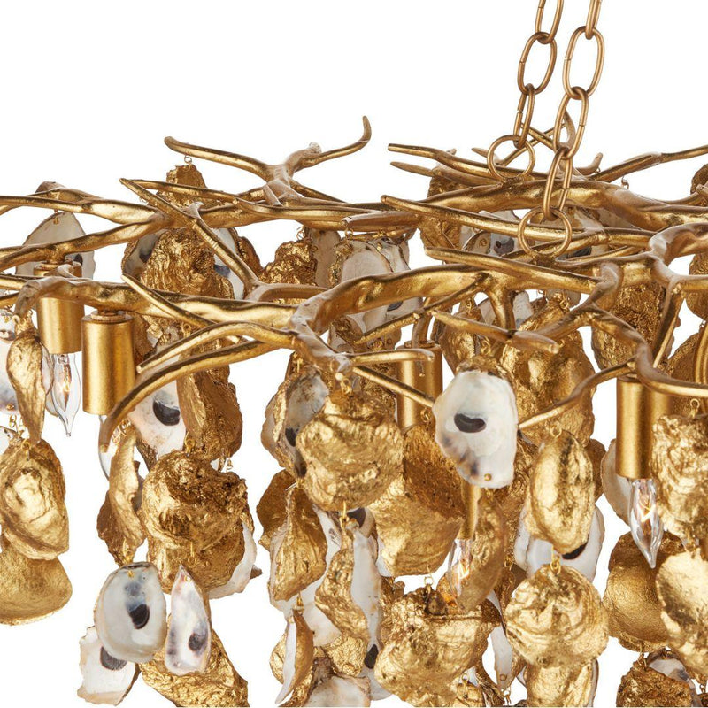 Dripping Gold Shells Chandelier | Contemporary Glam Style