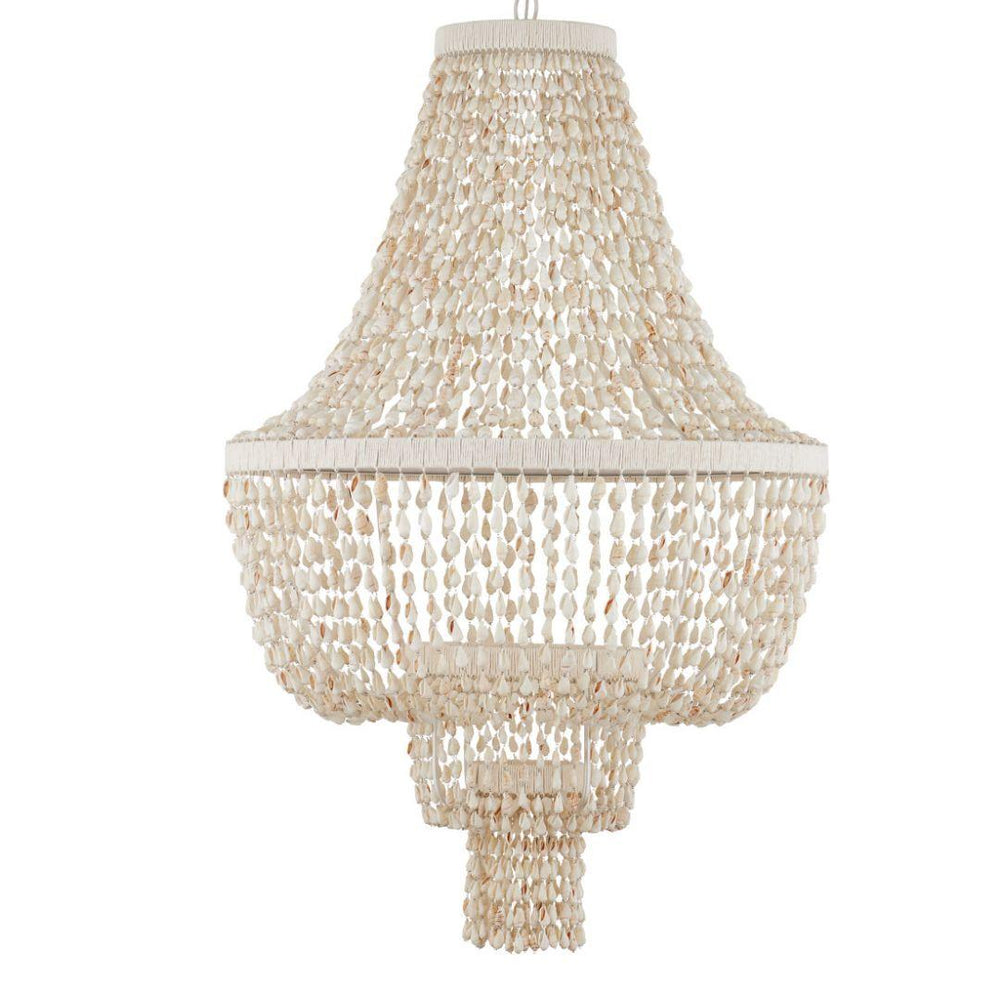 Pearlized Shell Empire Shape Chandelier | Natural Coastal Style