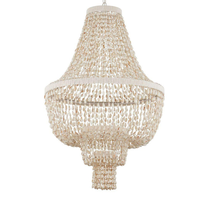 Pearlized Shell Empire Shape Chandelier | Natural Coastal Style