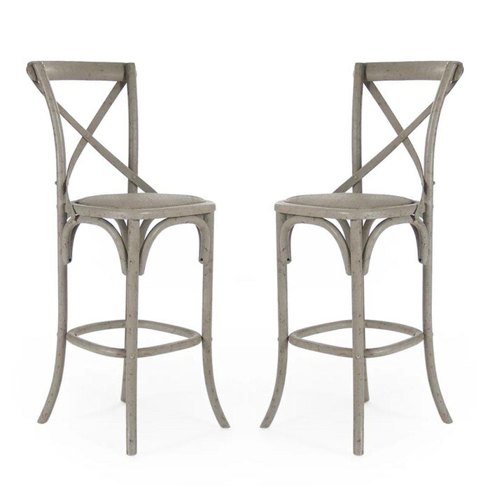 Birch Wood Cross Back Bar and Counter Stool