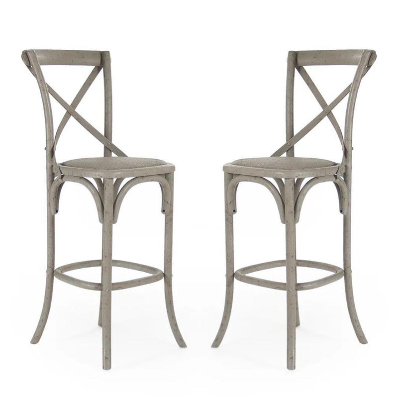 Birch Wood Cross Back Bar and Counter Stool