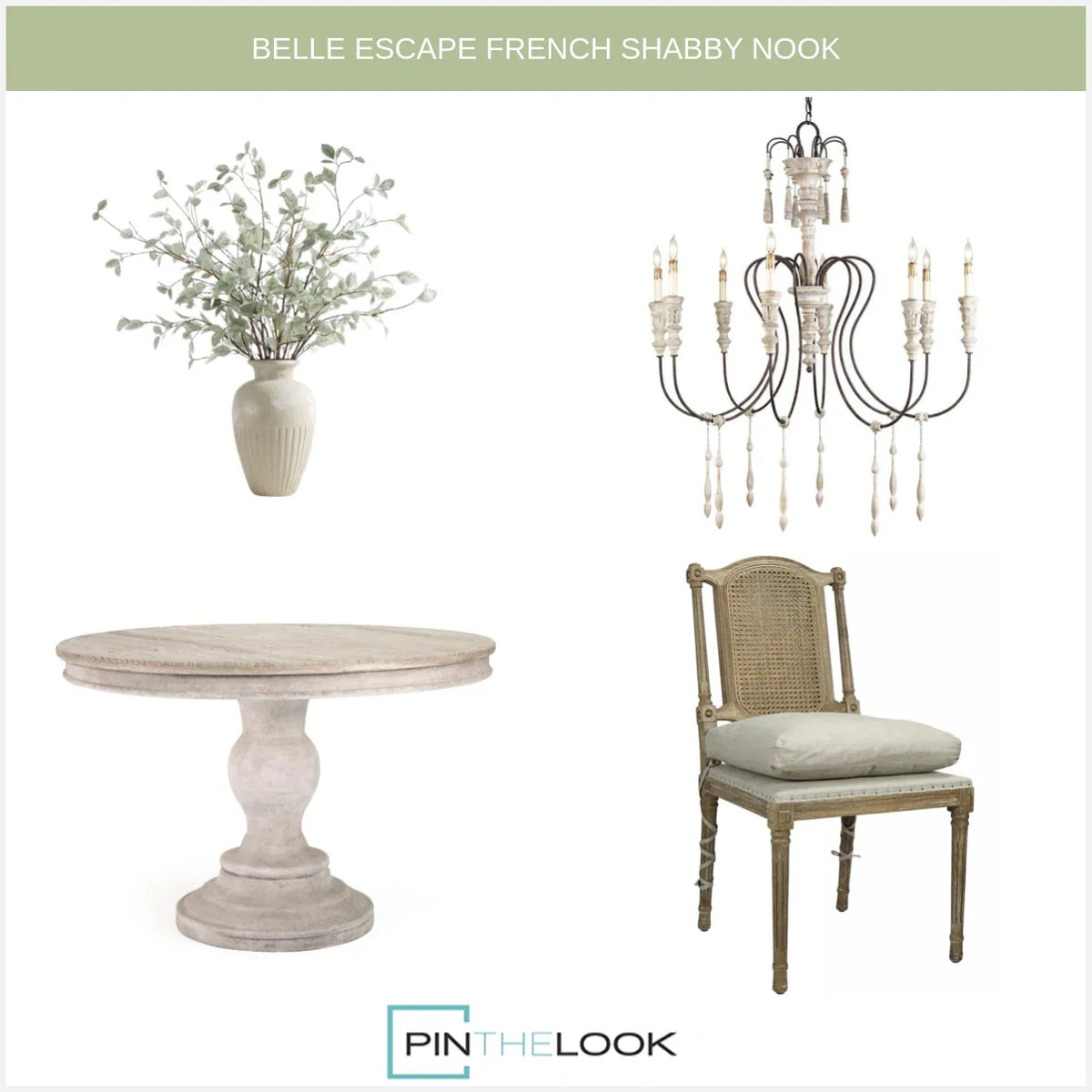 Chateau Wood Top Pedestal Table - French Round Dining Bable