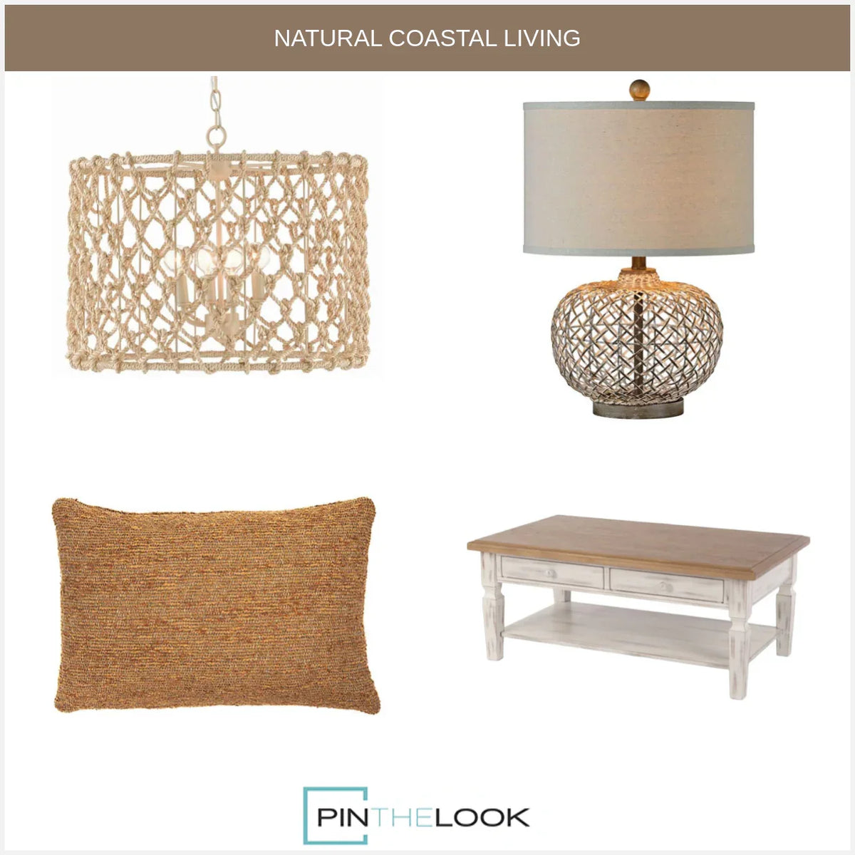 Natural Coastal Rope Drum Chandelier