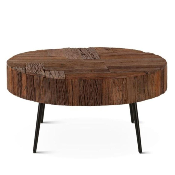 Reclaimed Wood Round Coffee Table | Rustic Manor Style