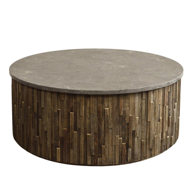 Round Block Coffee Table | Rustic Manor Style