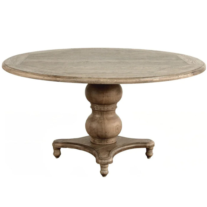 Round Oak Pedestal Dining Table