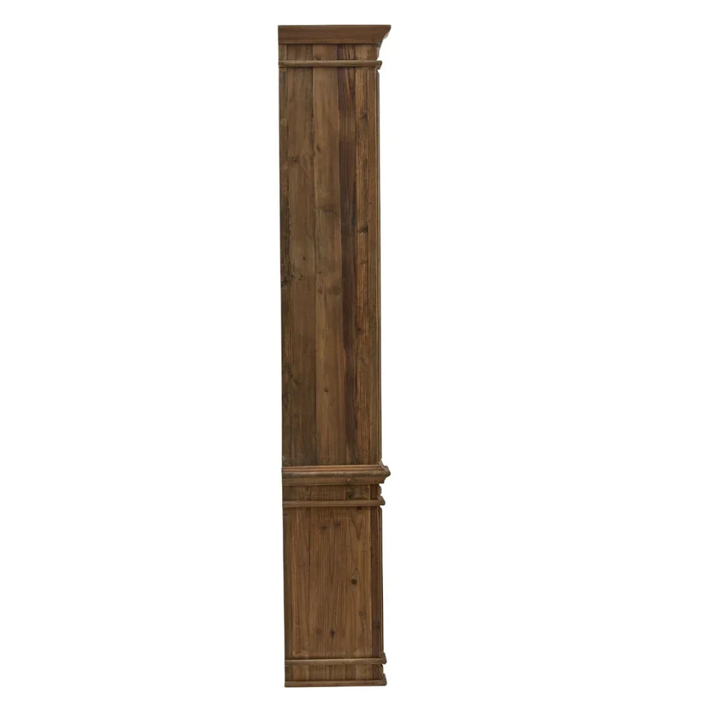 Rustic Double Bookcase with Cabinets