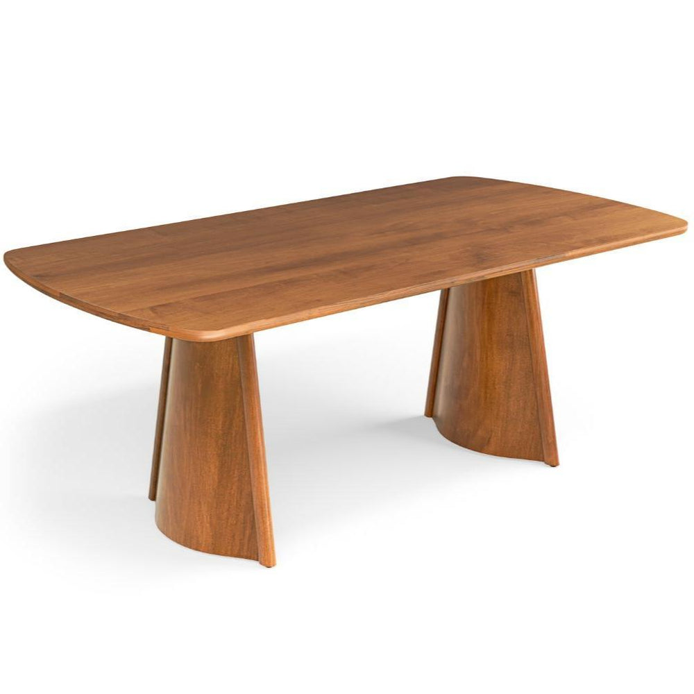 Modern Curved Slab Leg Dining Table | Extendable Table