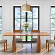 Modern Curved Slab Leg Dining Table | Extendable Table