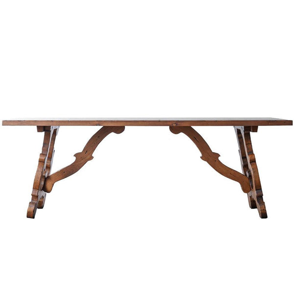 French Scroll Trestle Dining Table