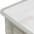 White Porcelain Top Bamboo Side Chest