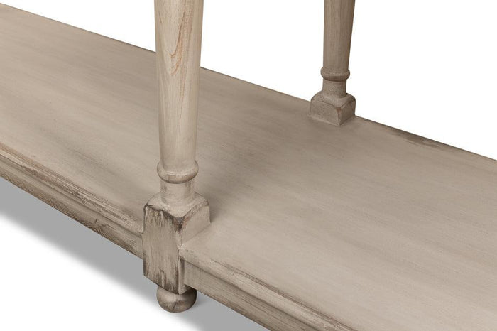 Aged Grey French Country Console Table