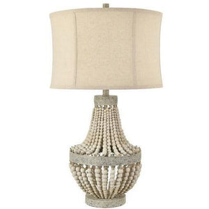 Andrea Beaded Table Lamp | Wood Bead Strands
