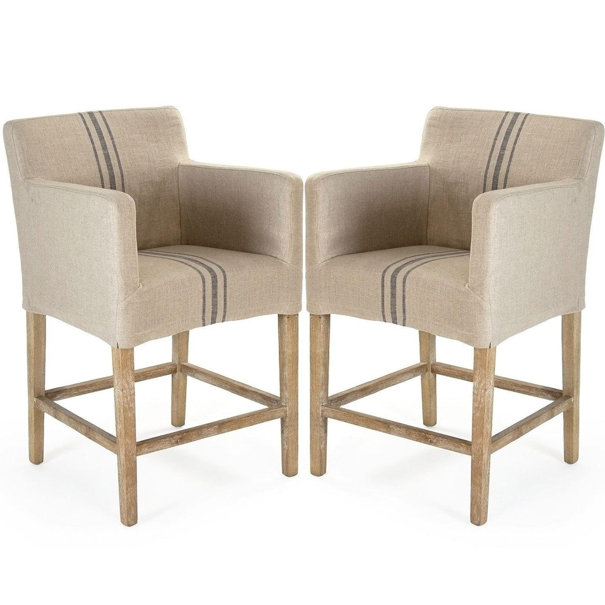 Blue Stripe Counter Stools | Natural Coastal