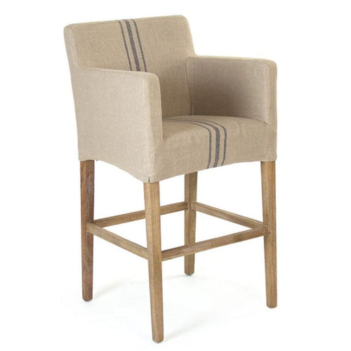 Blue Striped Bar Stools | Natural Coastal