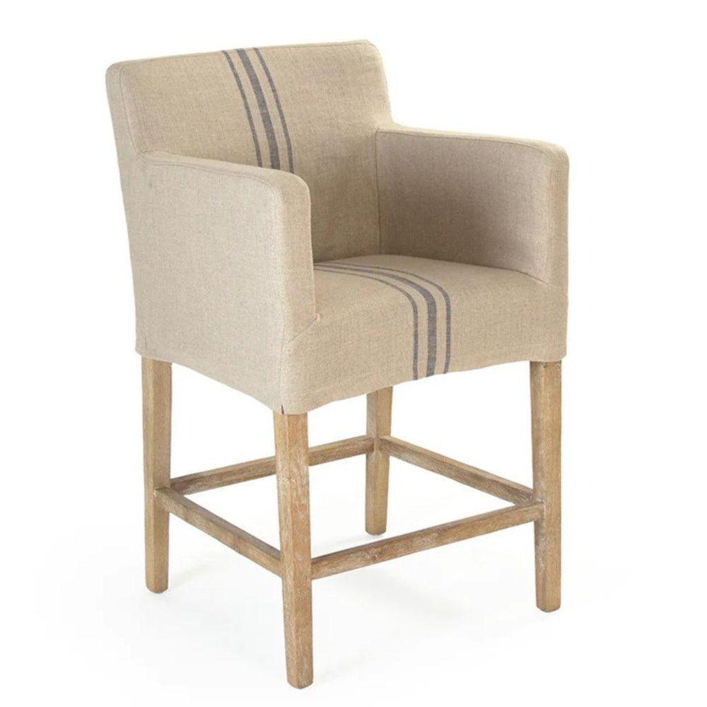 Blue Stripe Counter Stools | Natural Coastal