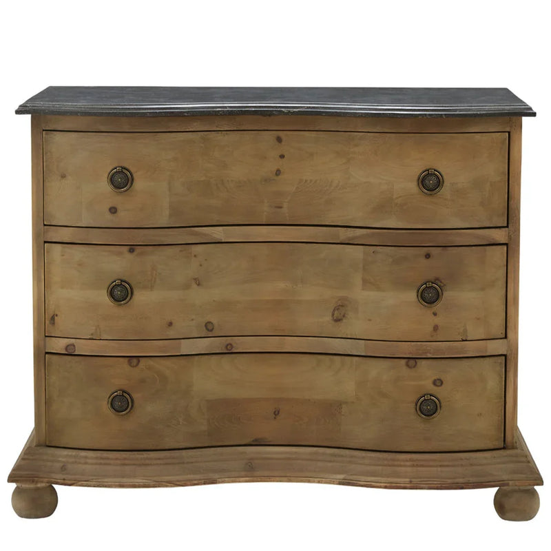 Blue Curved Stone Top Chest | French Country Style