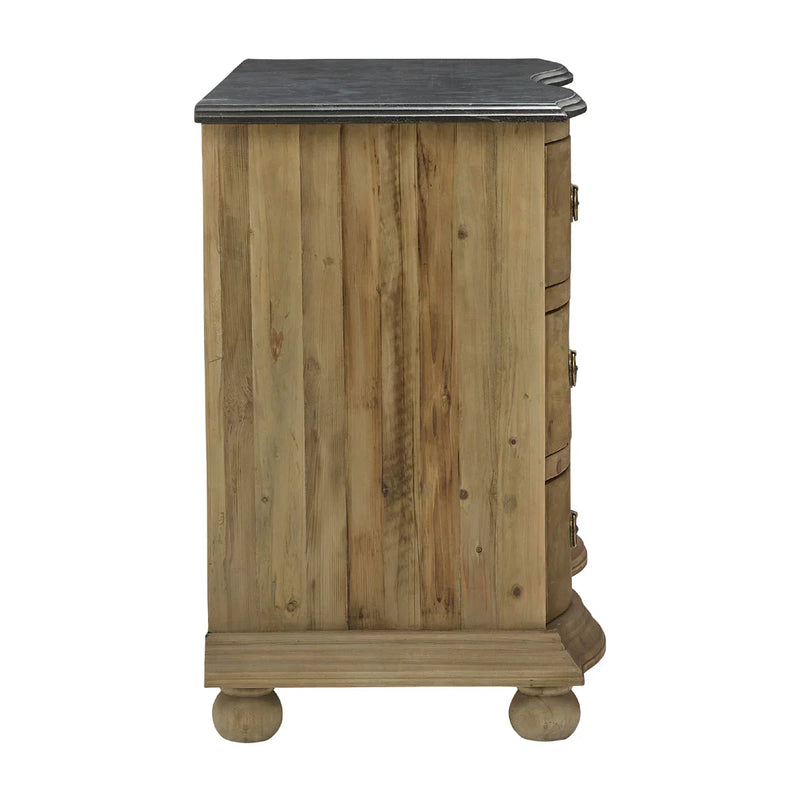 Blue Curved Stone Top Chest | French Country Style