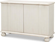 Clarisse Antique White Ribbed 2-Door Cottage Chic Sideboard