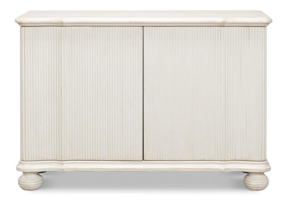Clarisse Antique White Ribbed 2-Door Cottage Chic Sideboard – Belle Escape