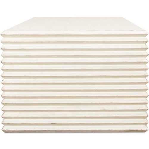 Contemporary White Ribbed Coffee Table