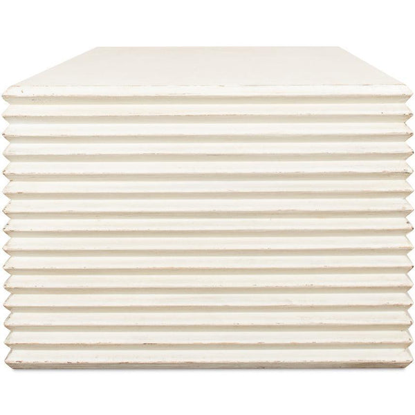 Contemporary White Ribbed Coffee Table