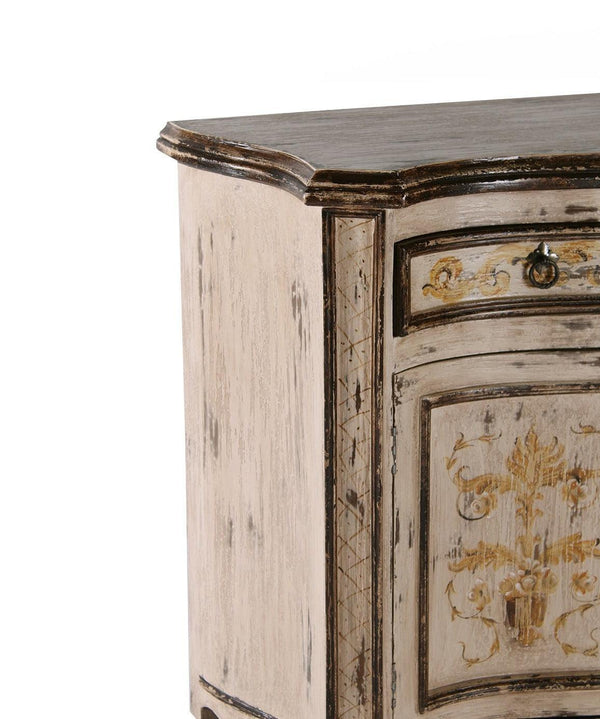 Curved French Country Scroll Buffet | Curved Front and Painted Scrolls