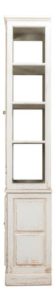 Distressed White Cottage Display Cabinet
