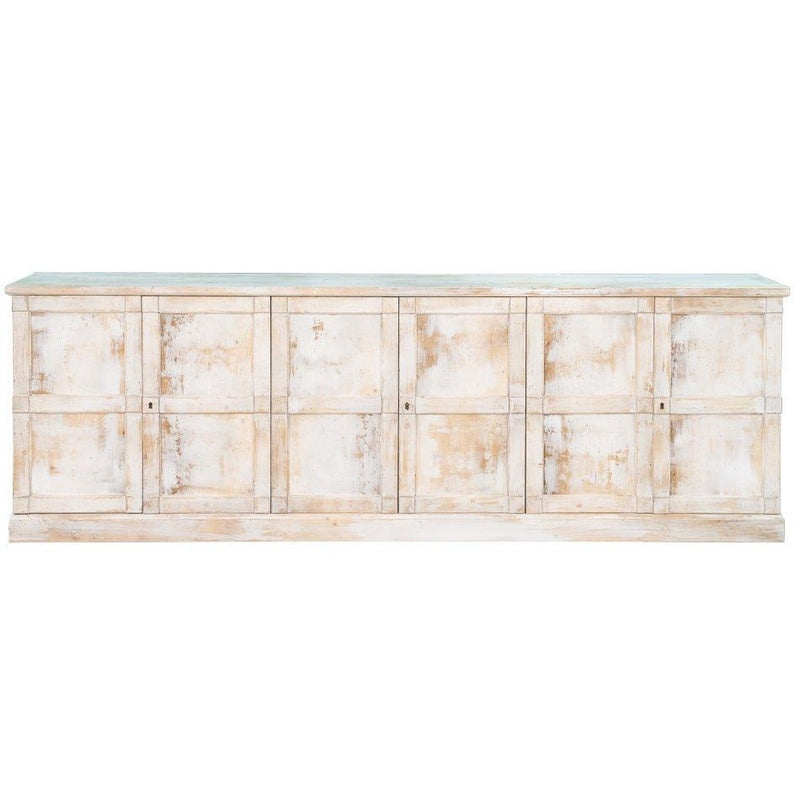 Extra Long Distressed White Farm Chic Buffet