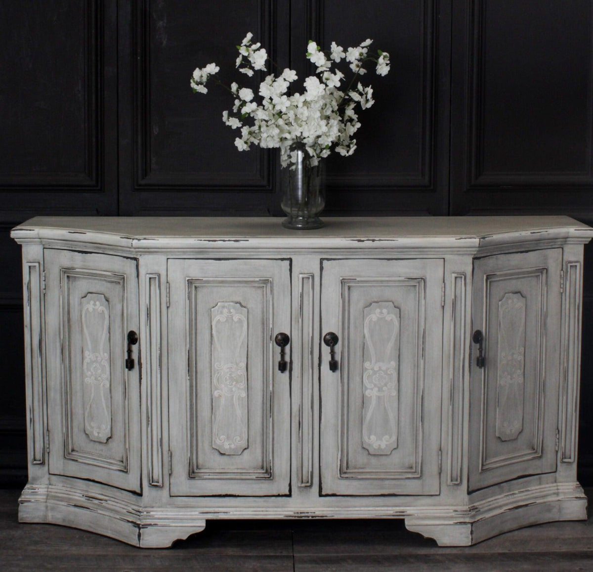Farmhouse Curved 4-Door Buffet | Available in Many Colors