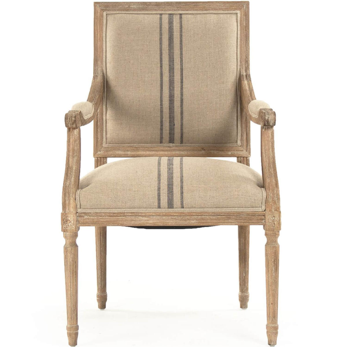 French Louis Blue Striped Arm Chairs – Belle Escape