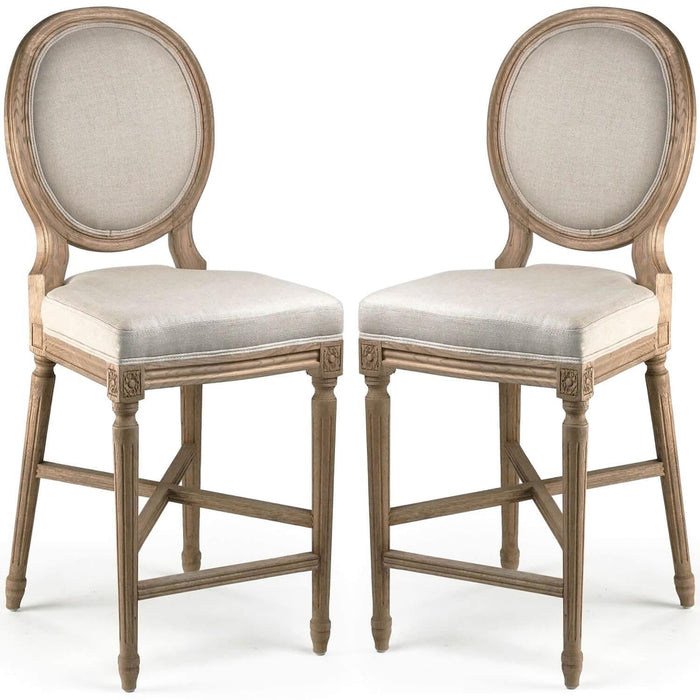 Natural French Medallion Counter Stools