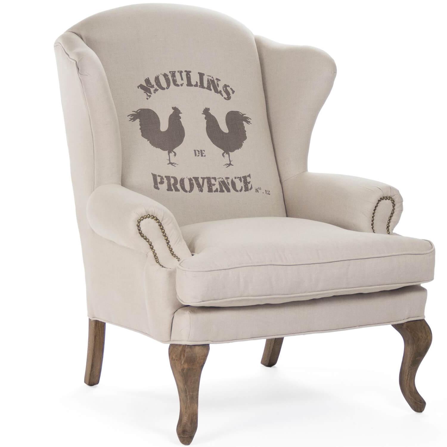 French Roosters Arm Chair - French Country