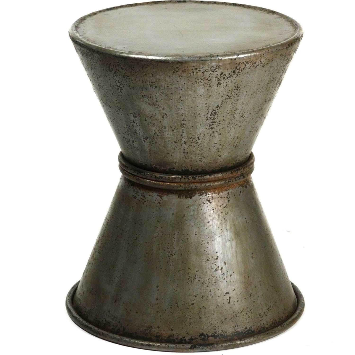 Galvanized Iron Stool - aged finish