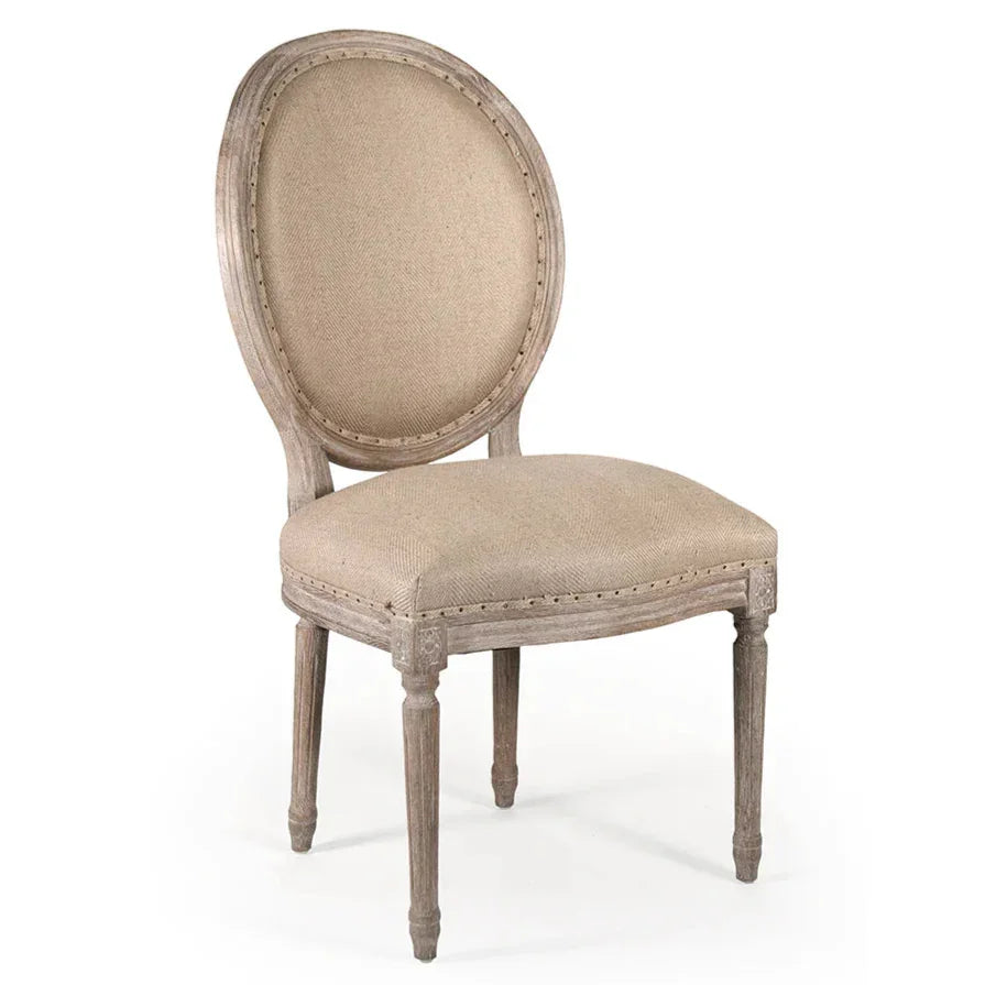Hemp Round Back Louis Side Chairs
