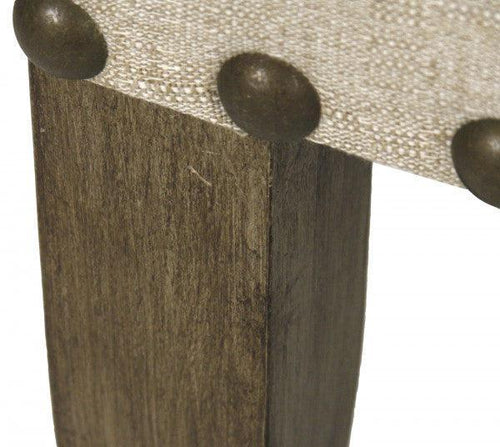 Jute Back Linen Contemporary Bench