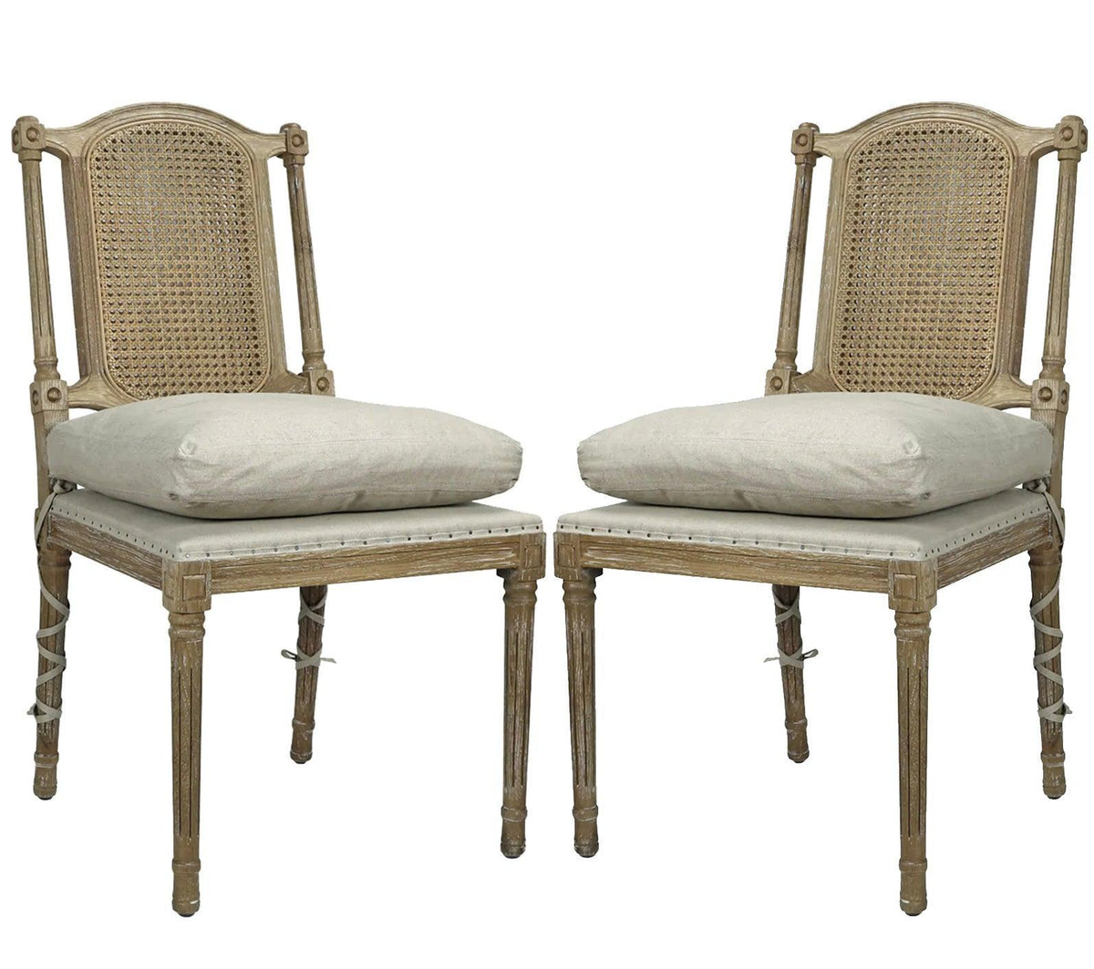 L'opera French Cane Back Side Chairs - Pair