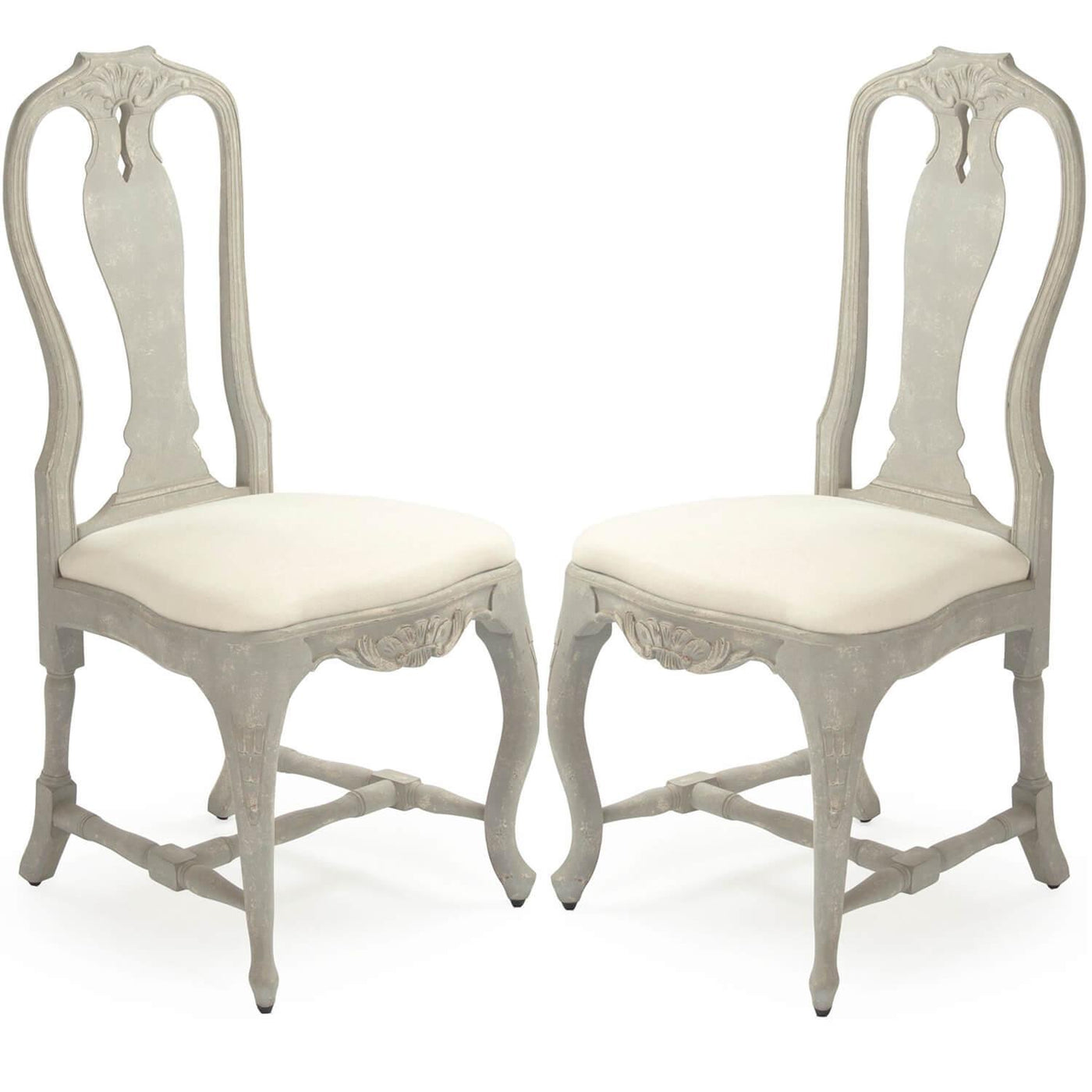 Light French Blue Gray Dining Chairs