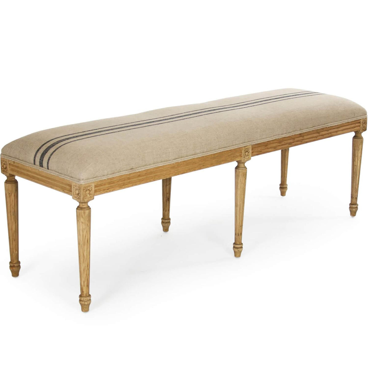 Lille Blue Striped Bench | French Benches