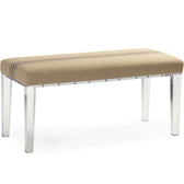 Modern French Blue Striped Bench