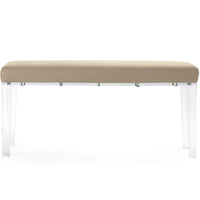 Modern French Blue Striped Bench