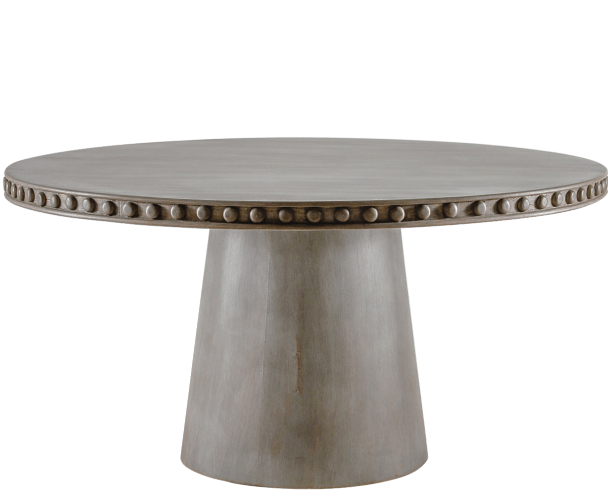 Modern Grey Wood Studded Dining Table